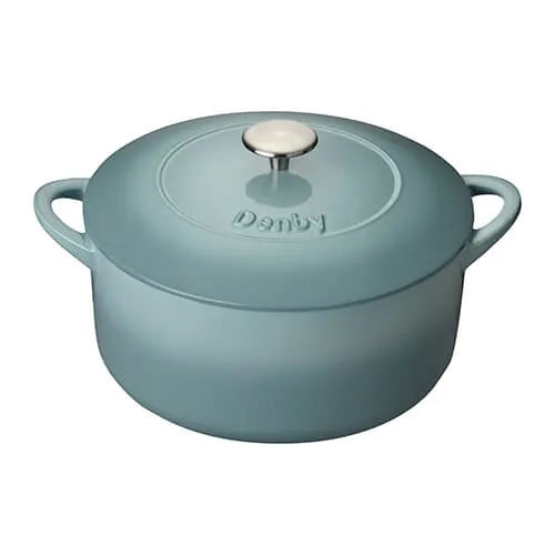 Denby 26cm Light Blue Cast Iron Paillion Round Casserole Dish – Old ...