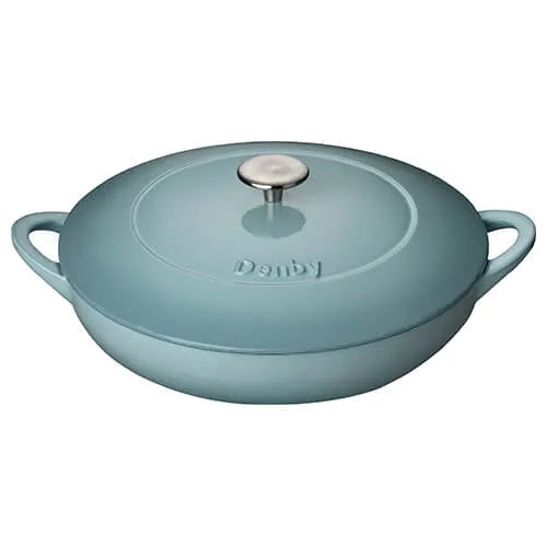 Denby 30cm Light Blue Cast Iron Pavillion Shallow Casserole Dish – Old ...