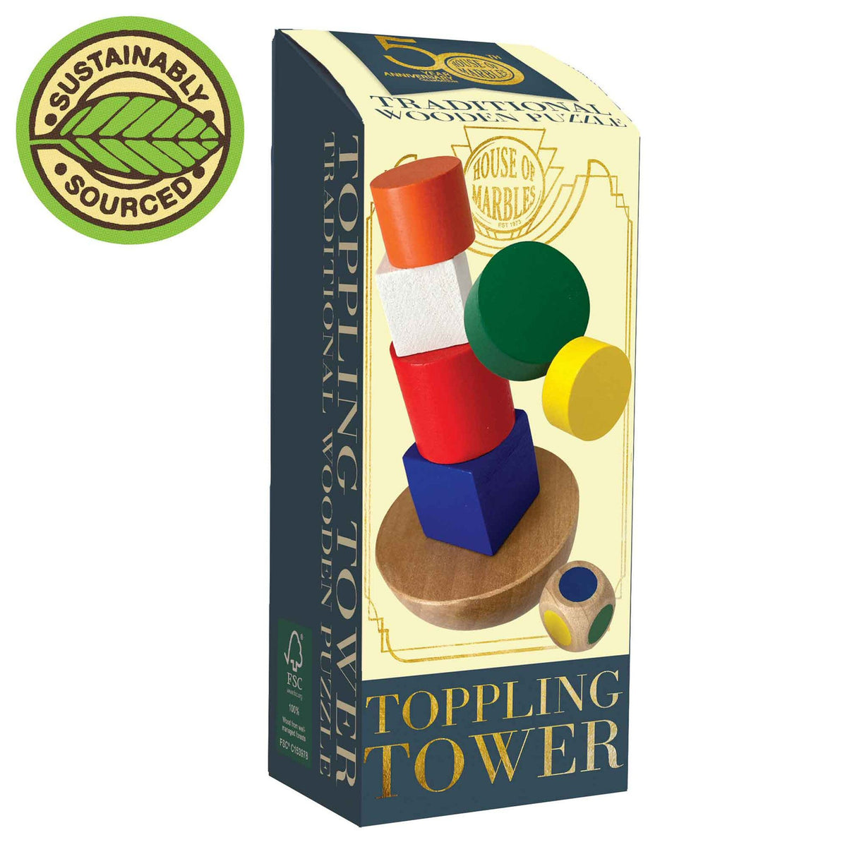House Of Marbles Wooden Toppling Tower Puzzle – Old Railway Line Garden ...