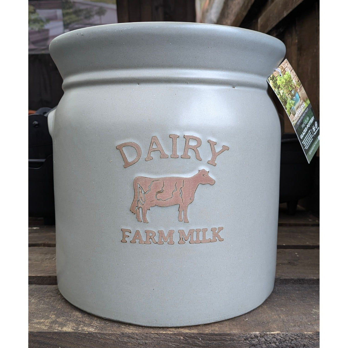 Woodlodge 30cm Matte Grey Dairy Pot – Old Railway Line Garden Centre