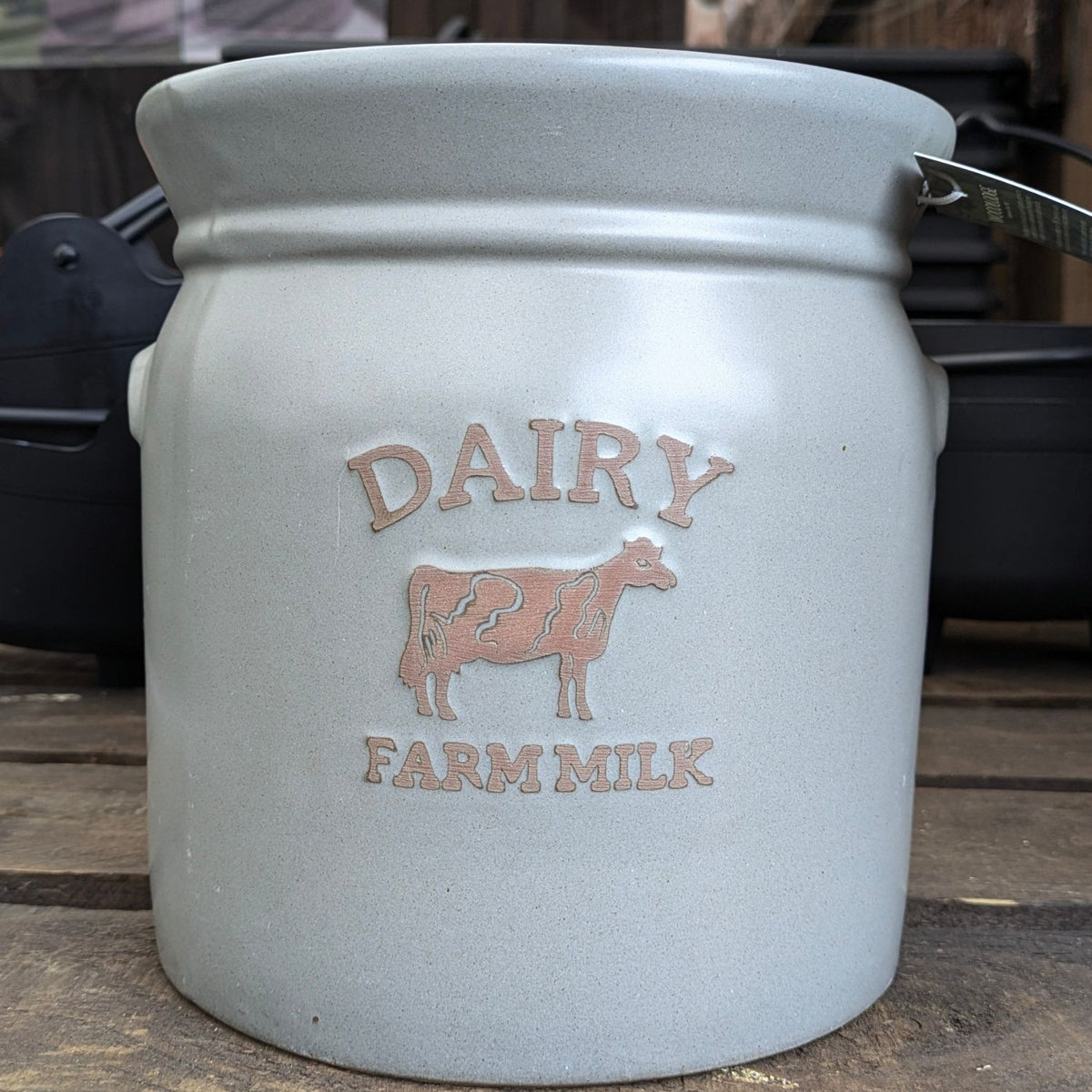 Woodlodge 23cm Matte Grey Dairy Pot – Old Railway Line Garden Centre