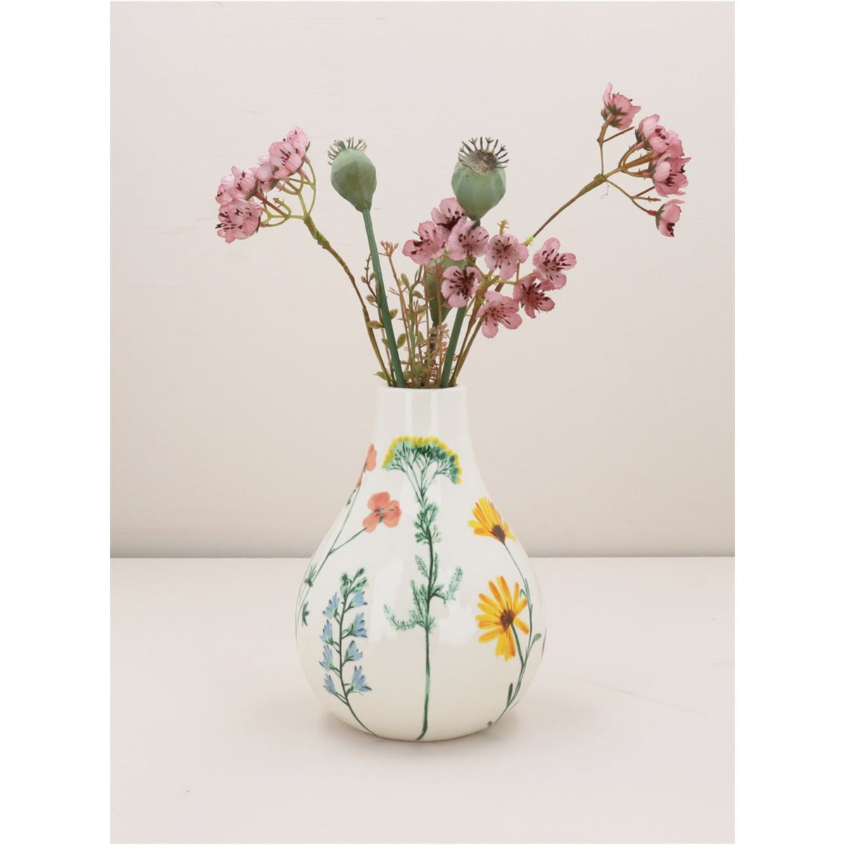Gisela Graham 22.5cm Floral Ceramic Vase – Old Railway Line Garden Centre
