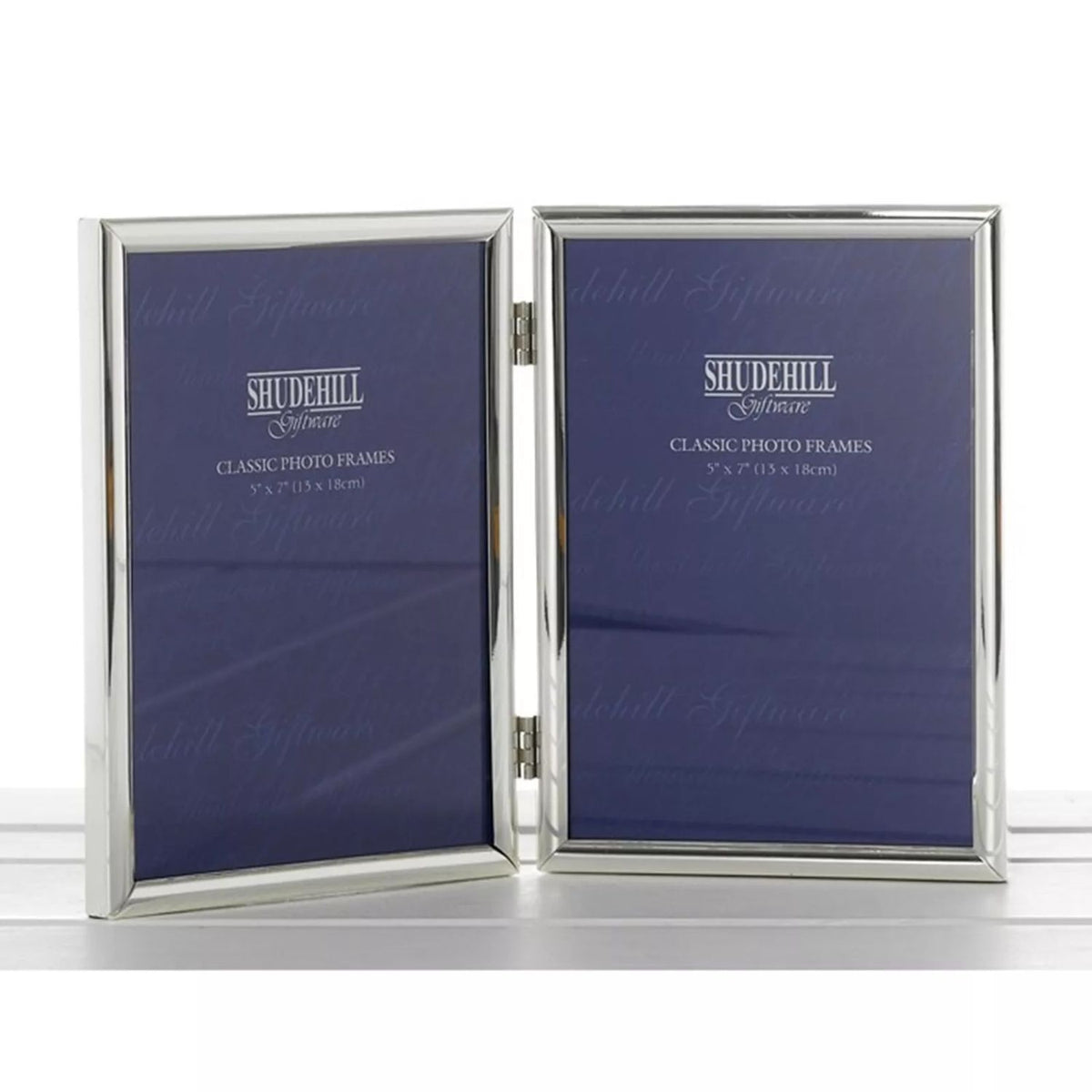 Silver Plated Double 5x7 Photo Frame – Old Railway Line Garden Centre