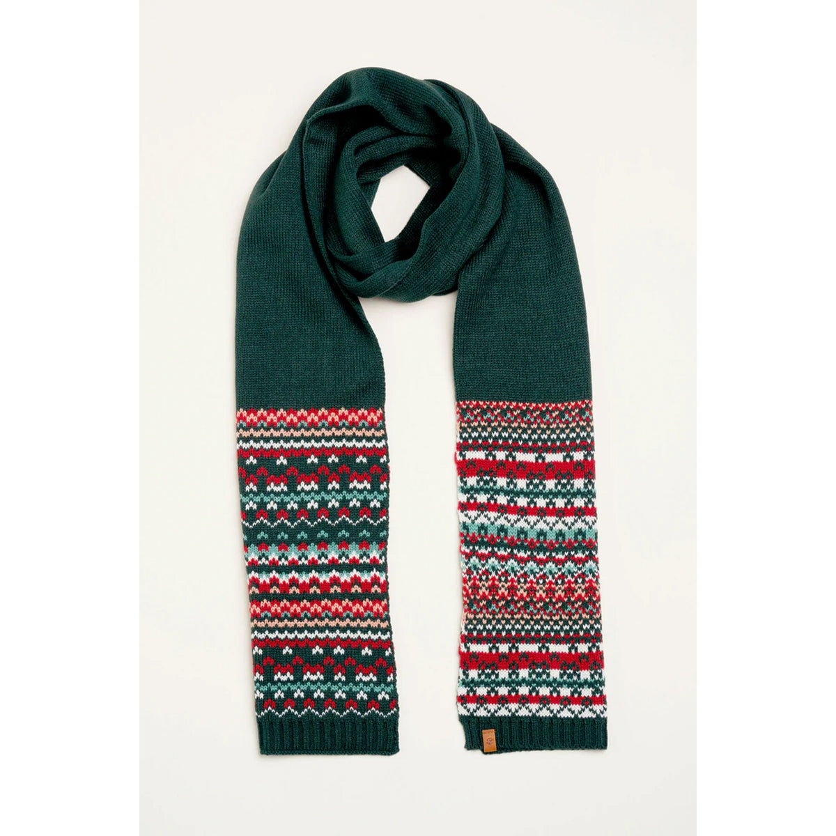 Brakeburn One Size Green Fair Isle Knitted Scarf – Old Railway Line ...