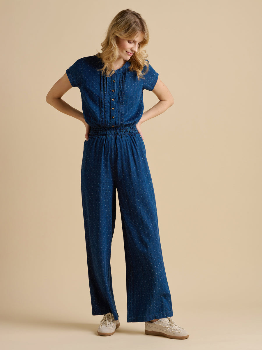 Brakeburn 16 Denim Spot Wide Leg Jumpsuit – Old Railway Line Garden Centre