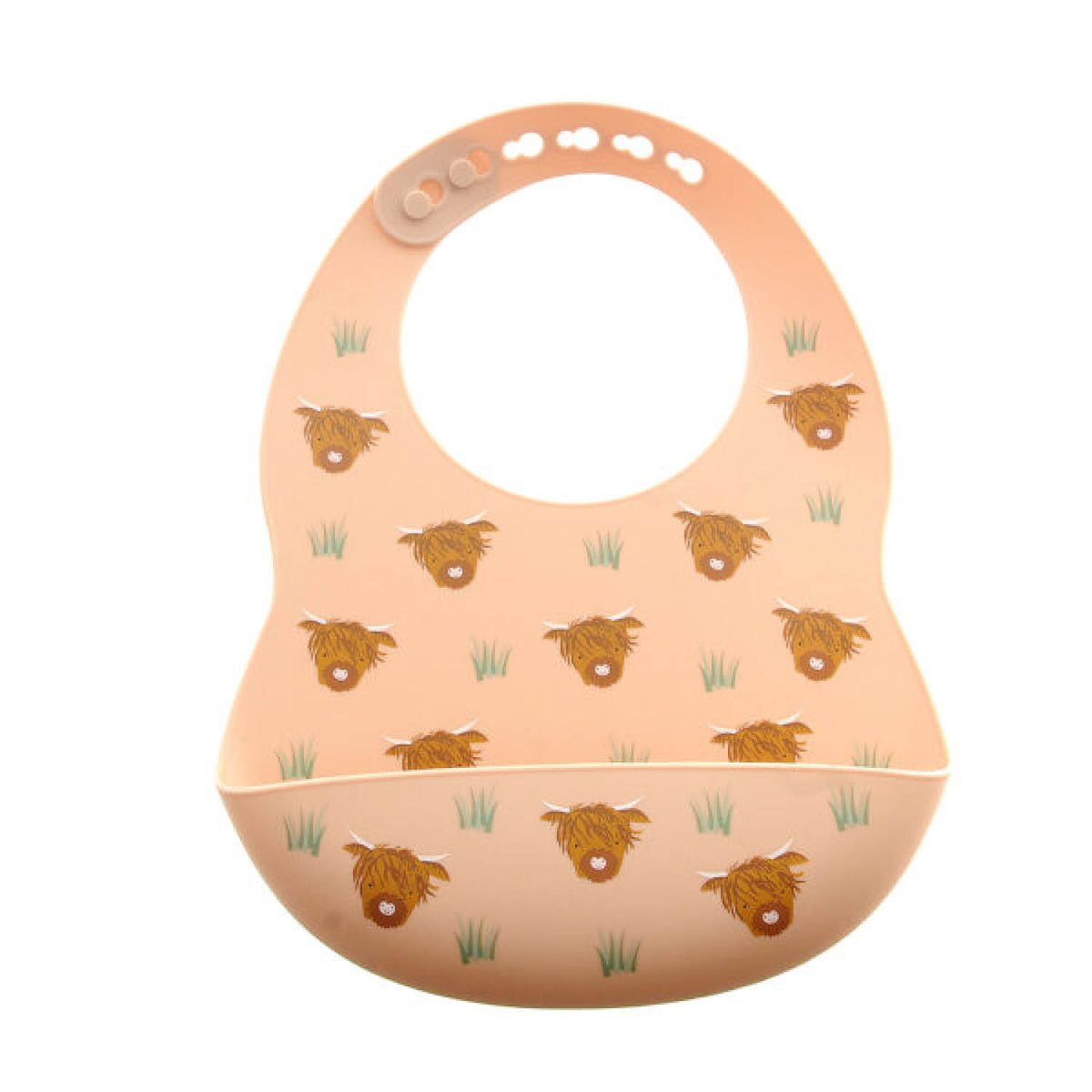 Ziggle Baby Highland Cow Catch It Silicone Bib – Old Railway Line ...