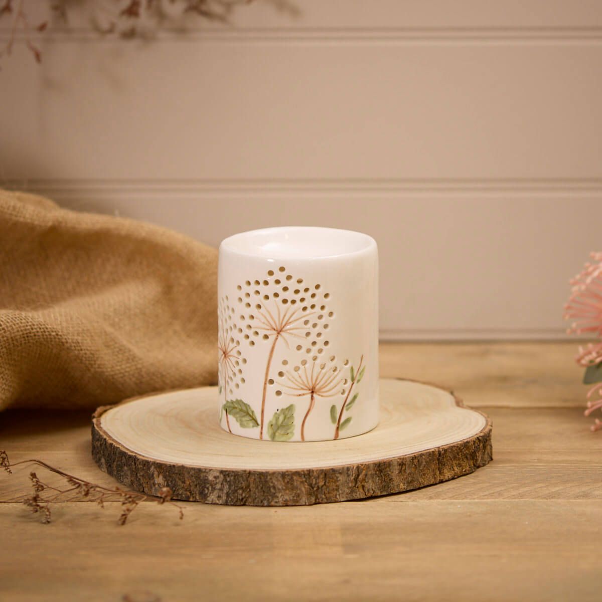 Richard Langs Ceramic Cut Out Flower Detail Wax Melt Burner - 7EW203 ...