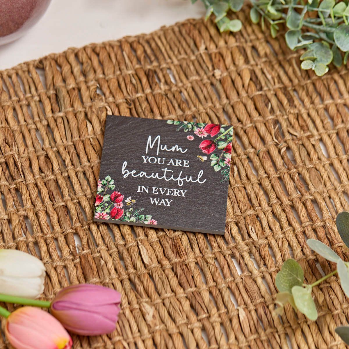 Richard Langs 'Mum You Are Beautiful' Slate Floral Coaster - 7FD110 ...