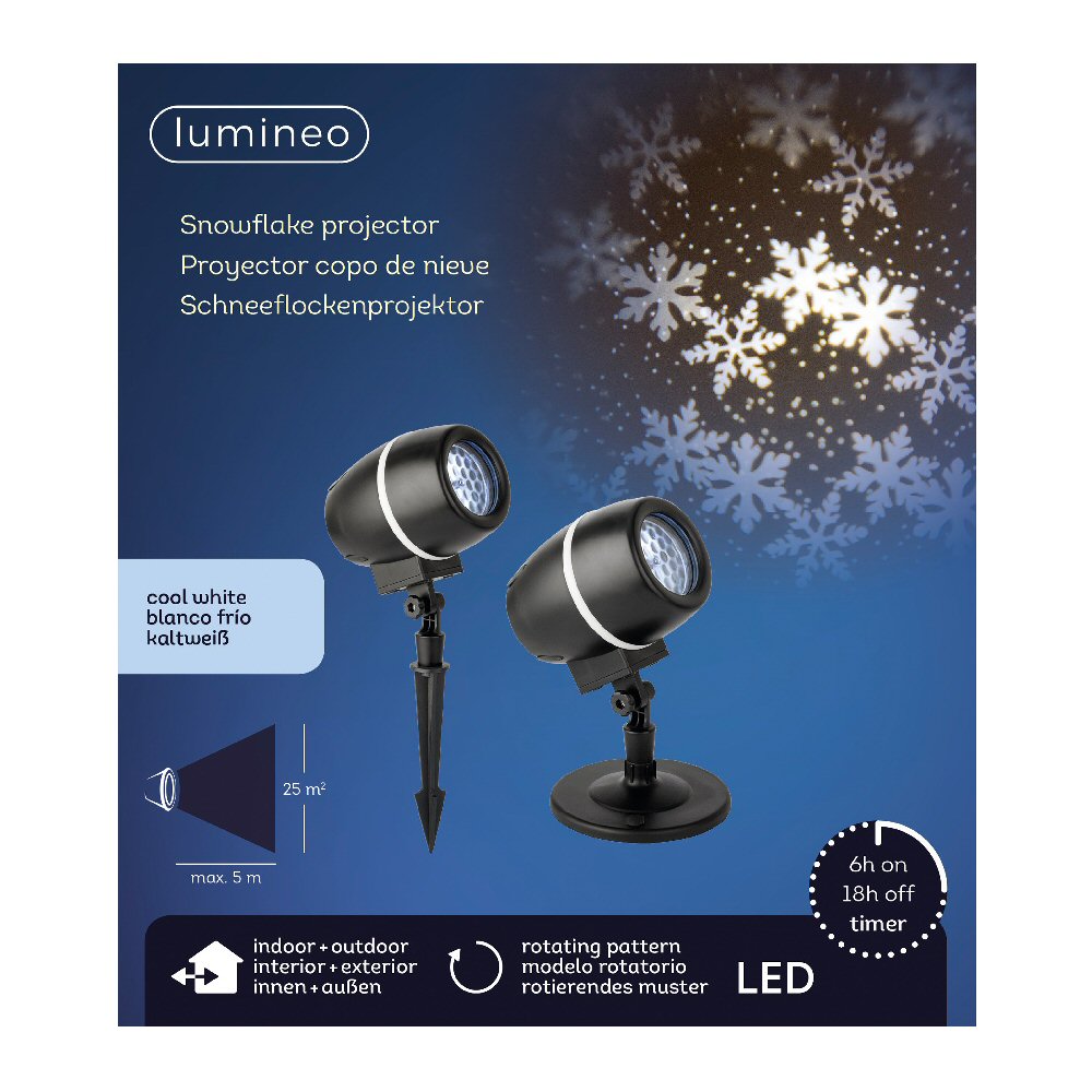 Lumineo LED Spinning Snowflake Projector – Old Railway Line Garden Centre
