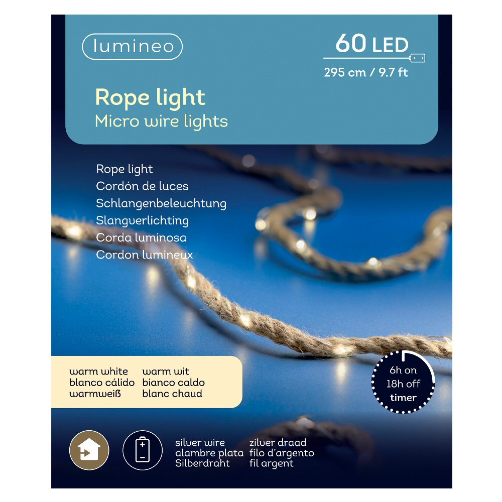 Lumineo 60 Warm White LED Micro Wire Rope Light (3m) – Old Railway Line ...