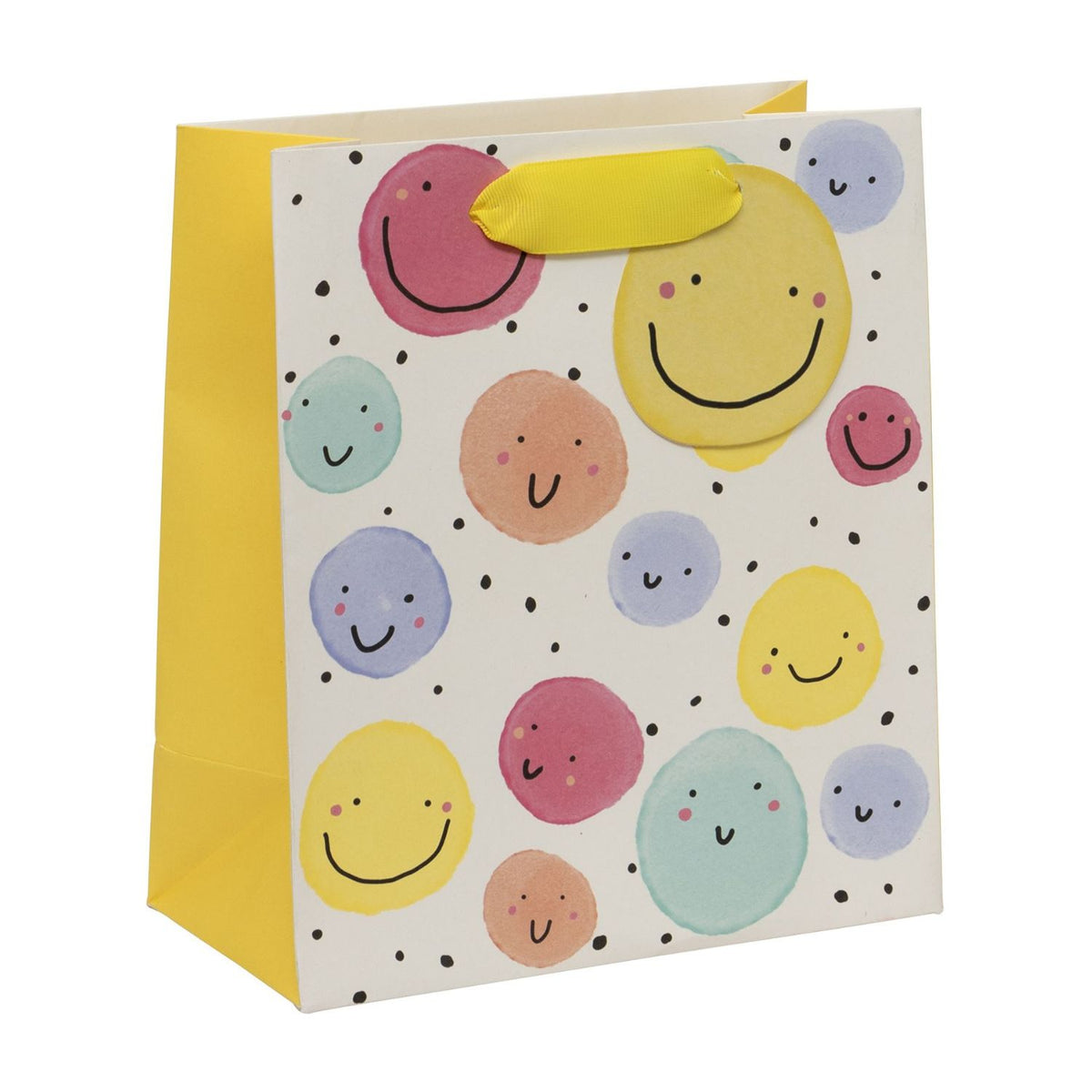Glick Smiley Faces Giggle Piggle Design Medium Gift Bag - Yellow – Old ...