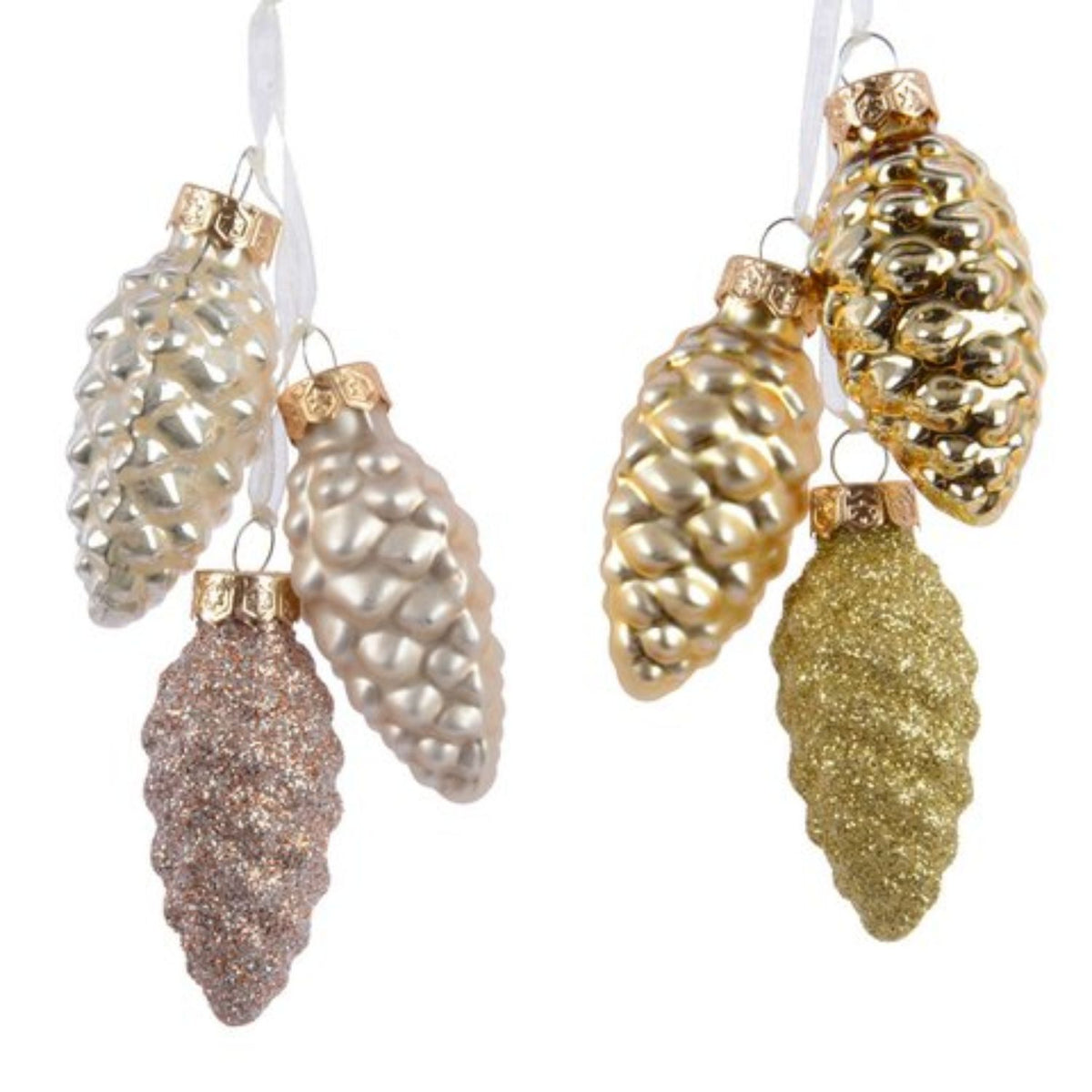 Decoris 6cm Glass Pinecone Decorations (Choice of 2) – Old Railway Line ...