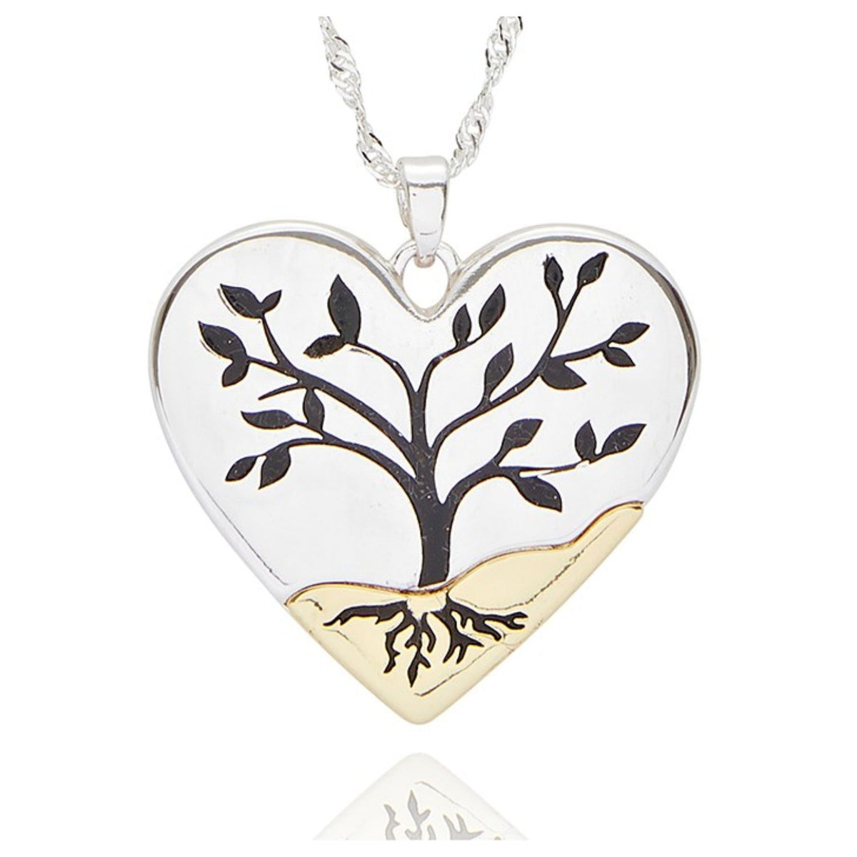 Equilibrium 3cm Tree Of Life Two Tone Heart Necklace – Old Railway Line ...