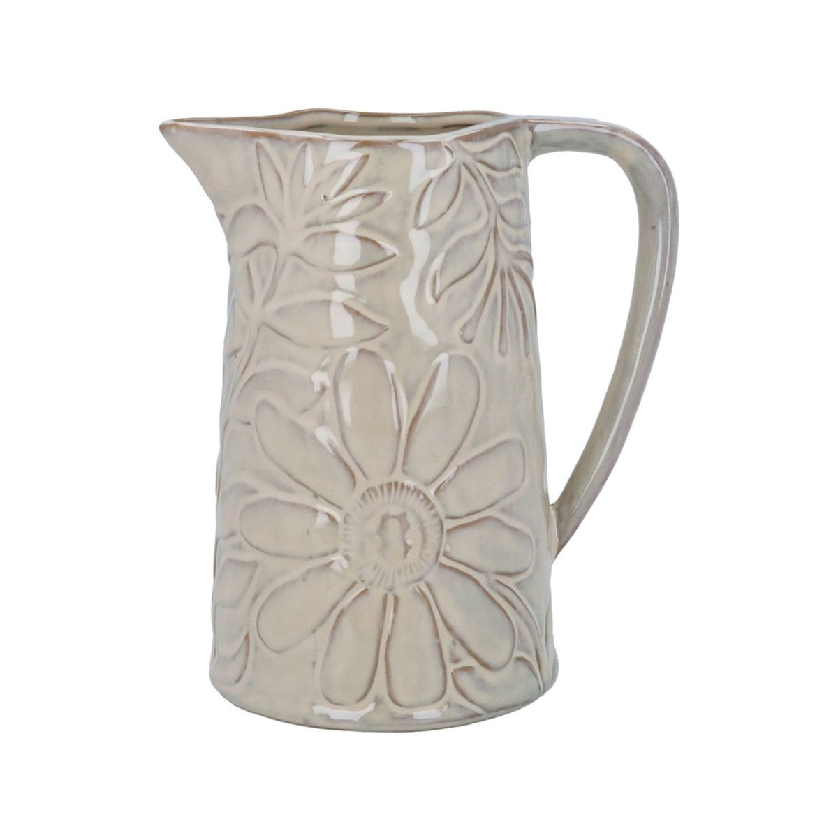 Gisela Graham Large Porcelain Taupe Jug – Old Railway Line Garden Centre