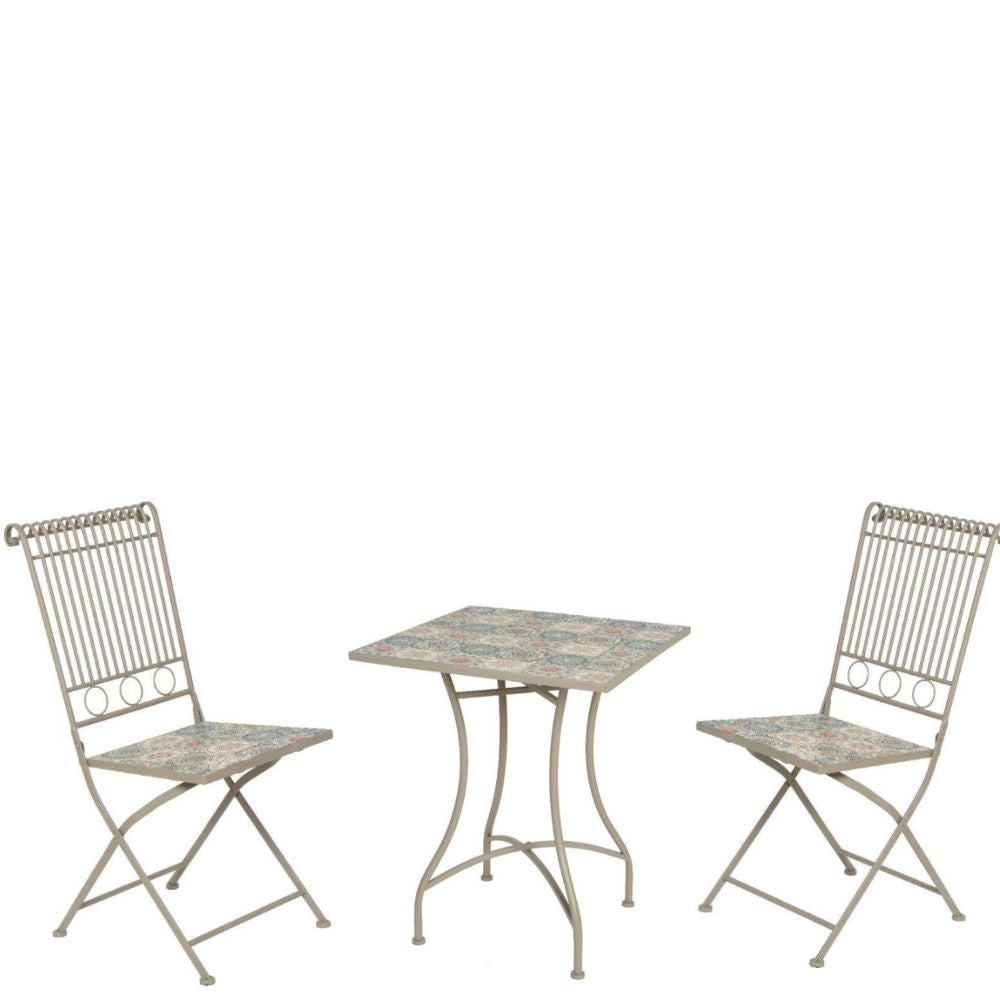 Kaemingk Cream Mosaic Avignon Iron Outdoor Bistro Set – Old Railway ...