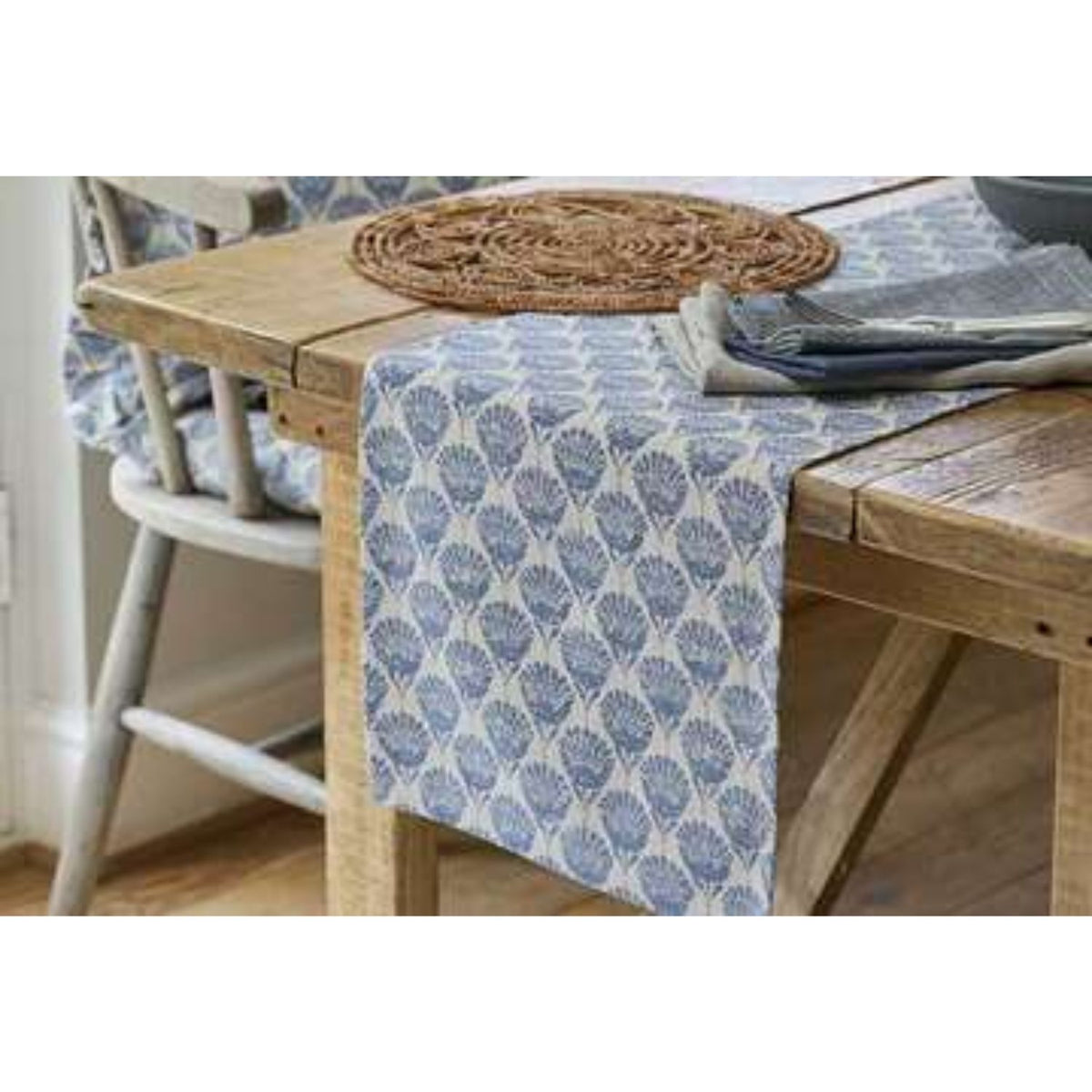 Walton & Co Slate Blue Carnation Table Runner – Old Railway Line Garden ...