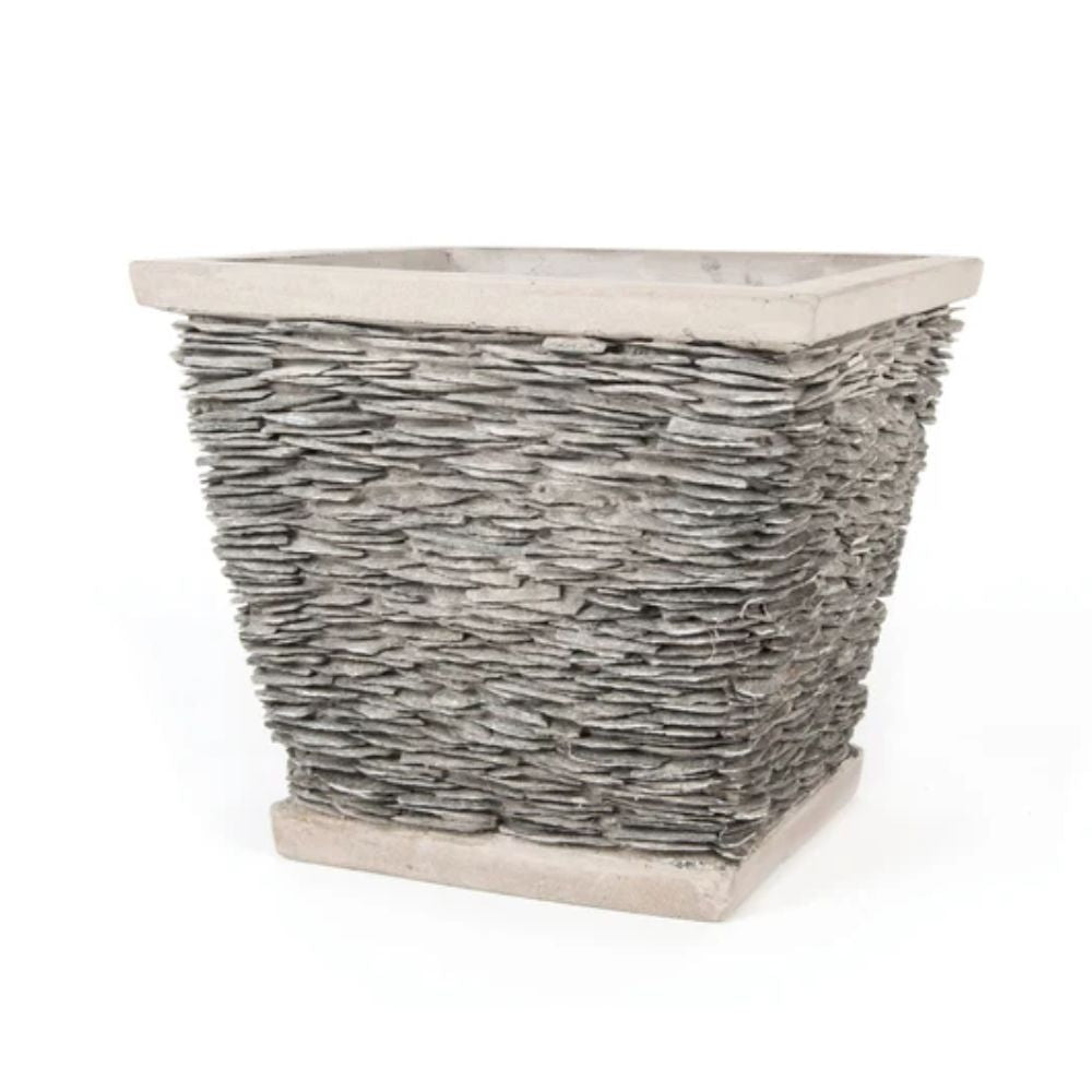 Woodlodge 35cm Slate Taper Square Pot – Old Railway Line Garden Centre