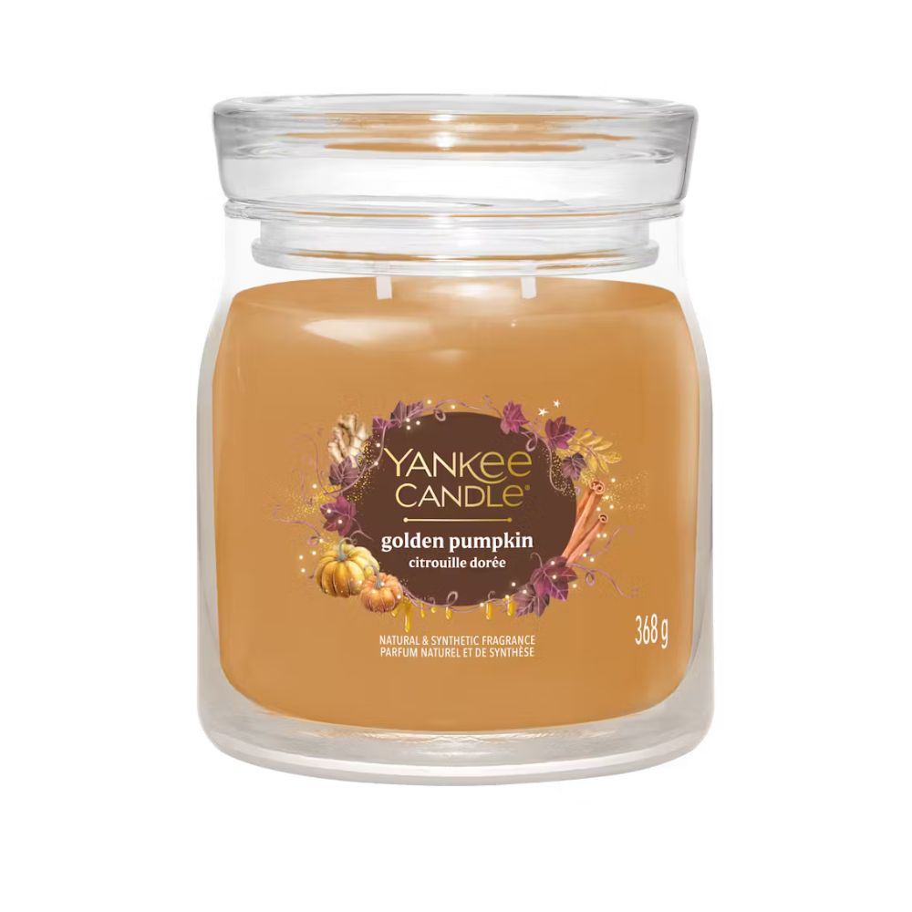 Yankee Candle 368g Golden Pumpkin Medium Jar Candle – Old Railway Line Garden Centre