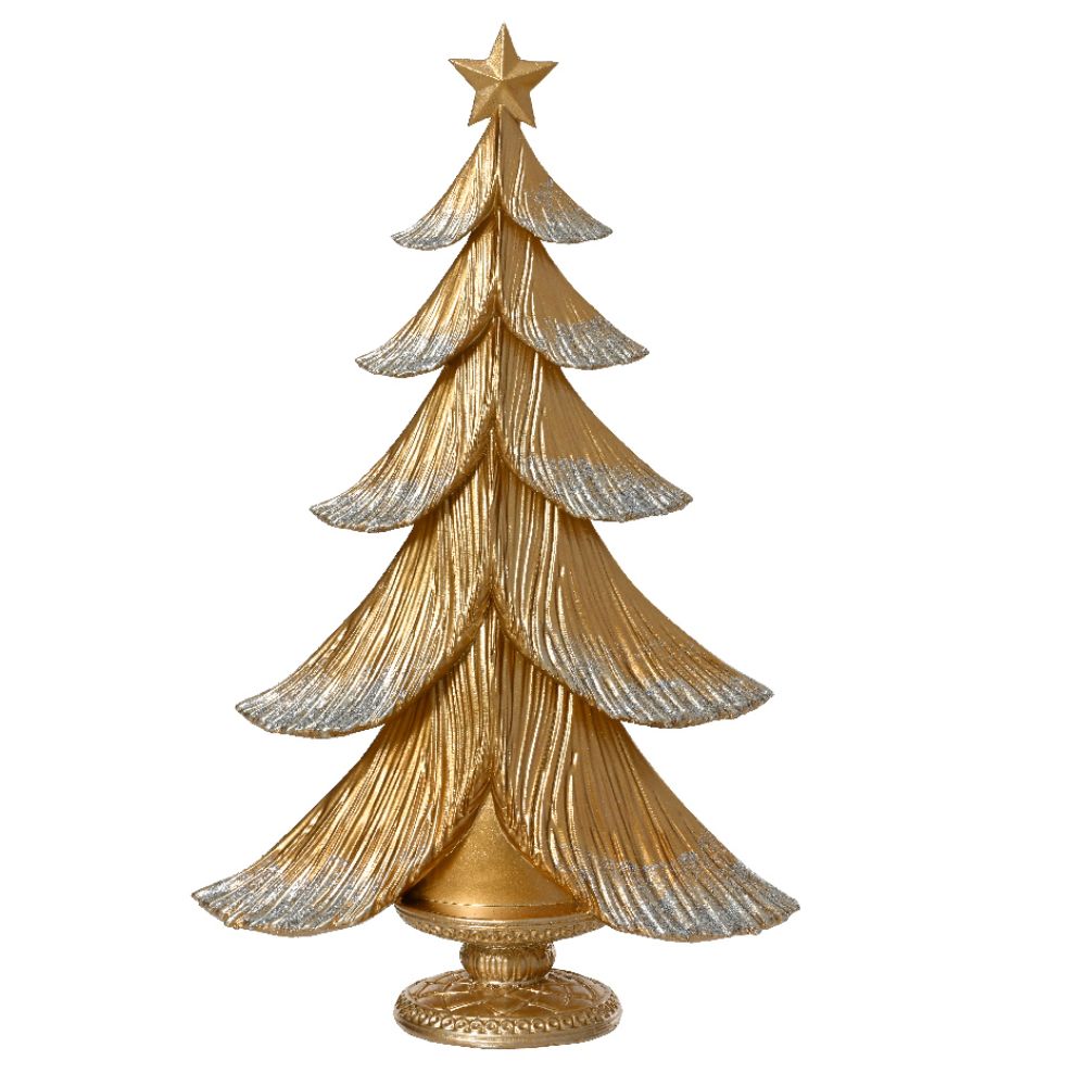 Decoris 34cm Gold Polyresin Christmas Tree Ornament – Old Railway Line ...