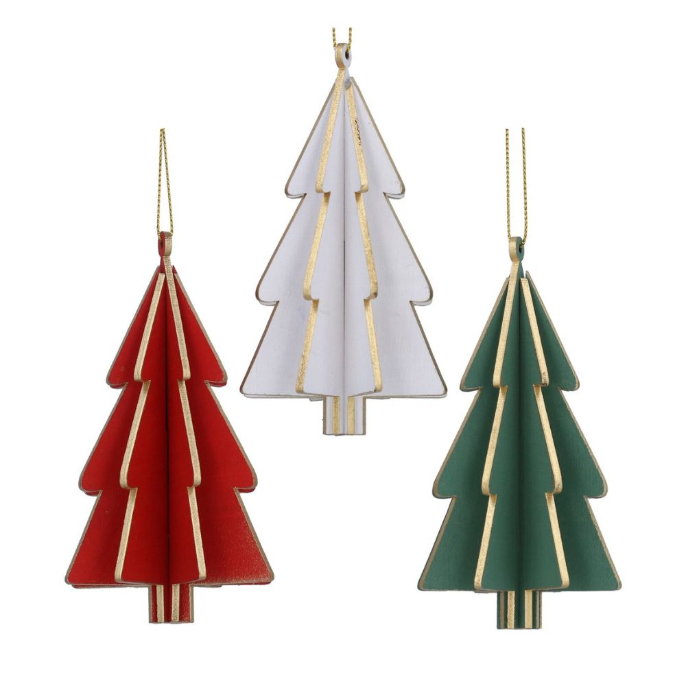 Gisela Graham 12cm Wood 3D Tree Decoration - (Choice of 3) – Old ...