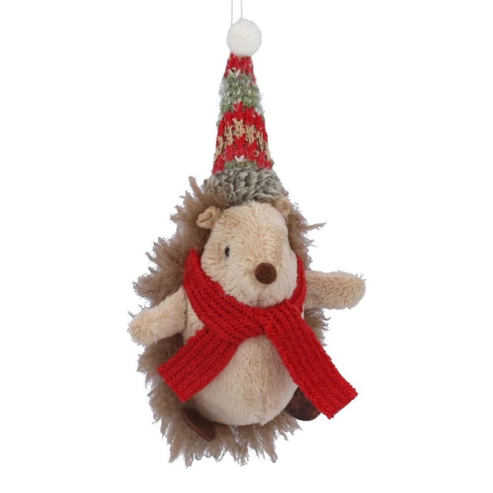Gisela Graham 20cm Fabric Hedgehog with Hat & Scarf Decoration – Old ...