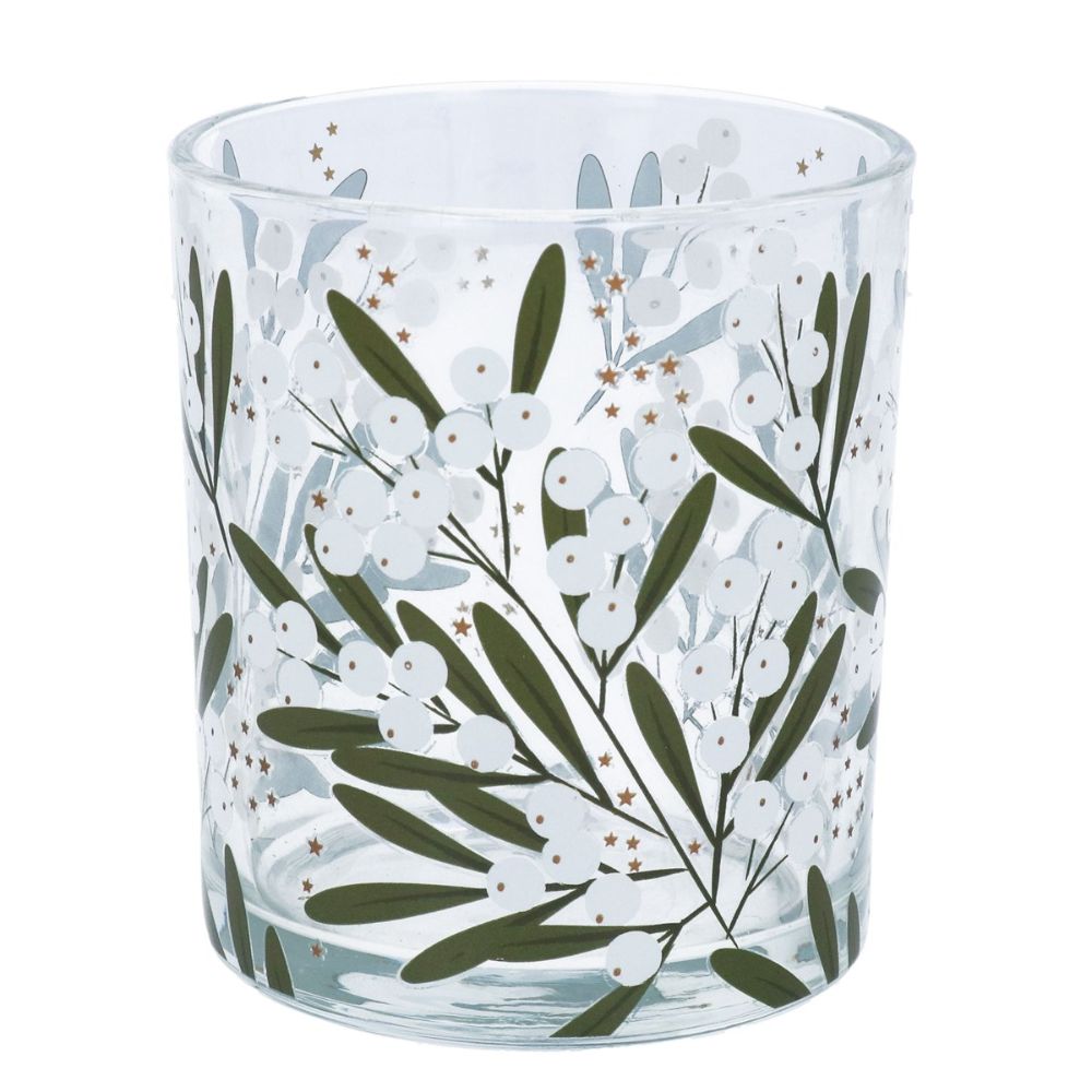 Gisela Graham Large Glass Mistletoe Candle Holder – Old Railway Line ...