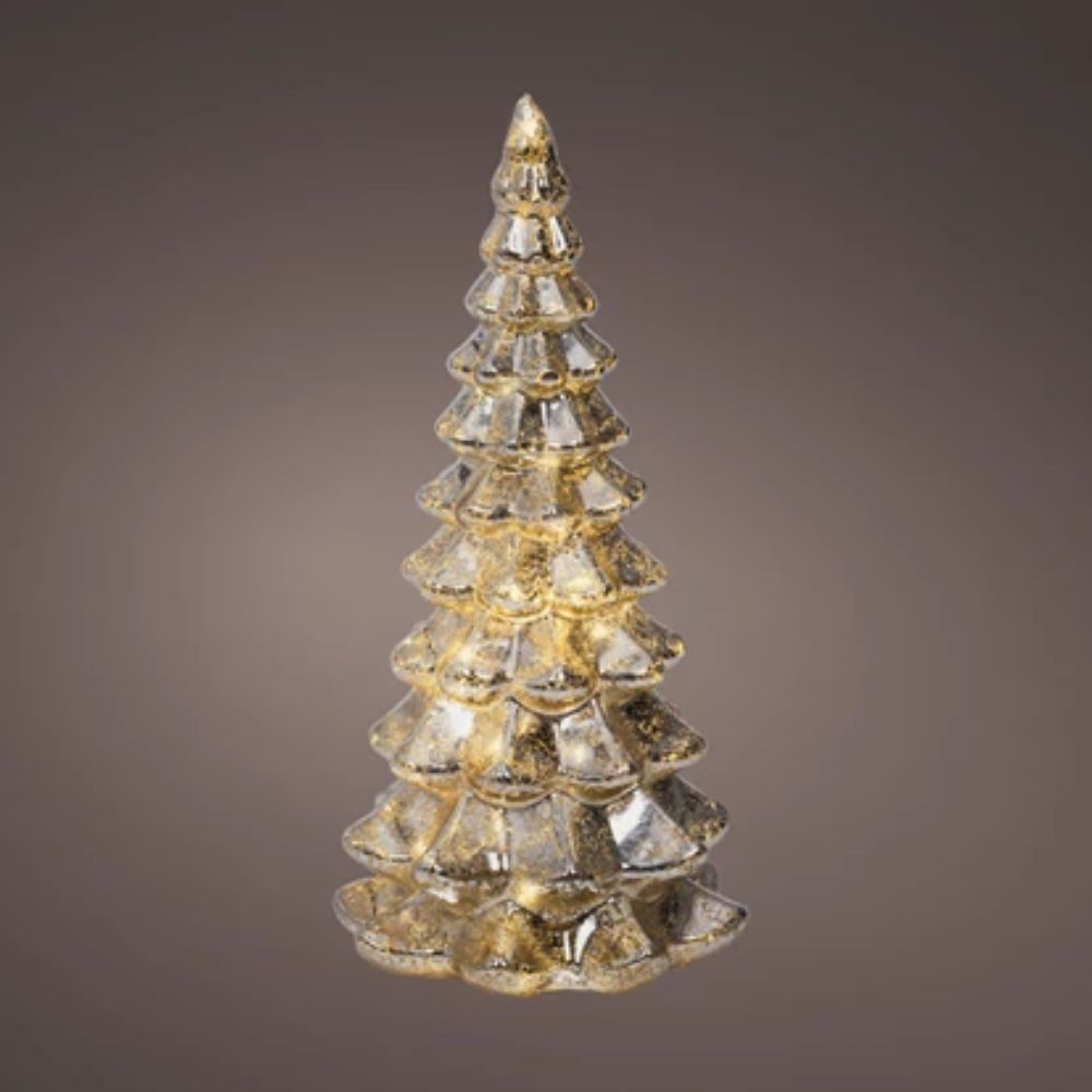 Lumineo 21cm Silver Micro LED Glass Tree – Old Railway Line Garden Centre