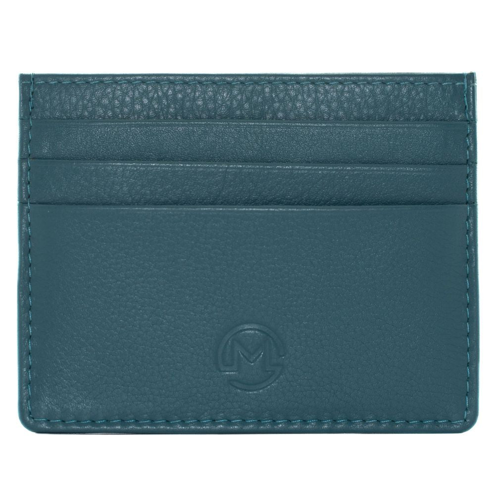 Mala Leather Origin Plain Leather Card Holder With Zip Pocket - Teal ...
