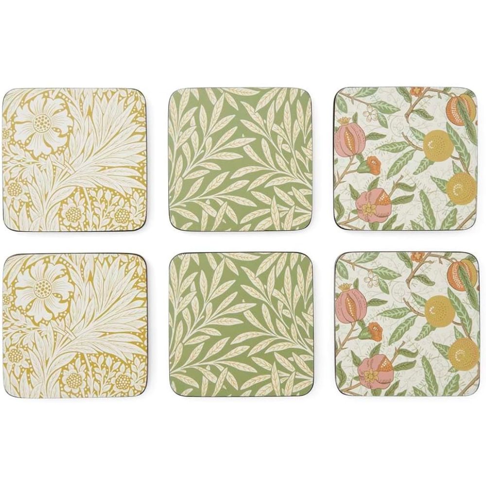 Morris & Co Simply Mixed Set of 6 Coasters – Old Railway Line Garden Centre