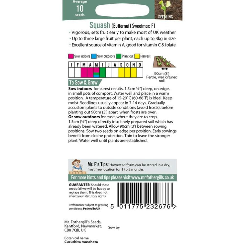 Mr Fothergill's Sweetmax F1 Butternut Squash Seeds – Old Railway Line ...