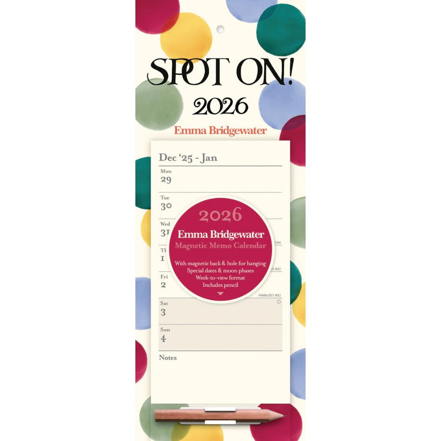 Otter House Emma Bridgewater Big Polka Dot WTV Magnetic Calendar 2026 ...