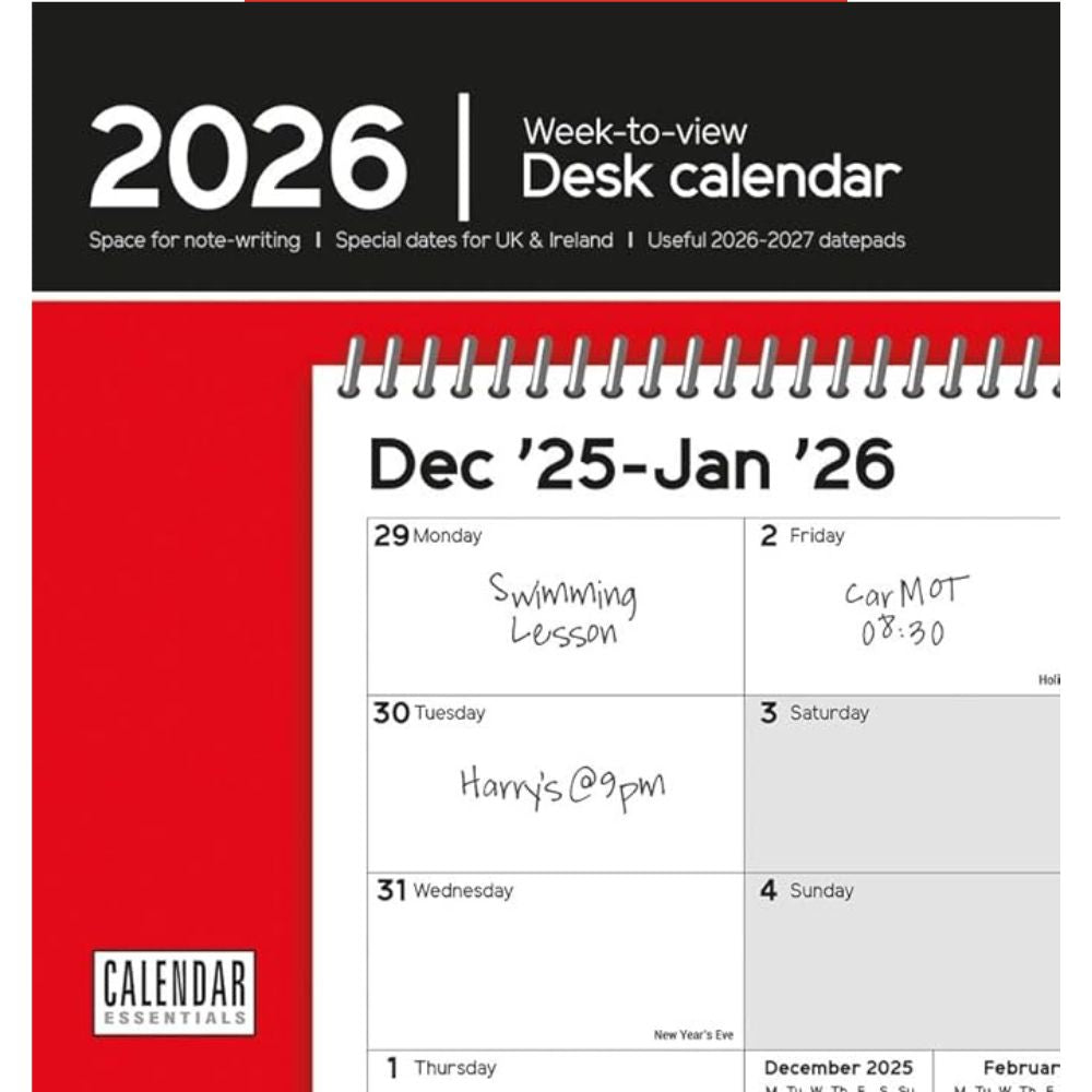 Otter House Essential Weektoview Easel Desk Calendar – Old Railway Line ...