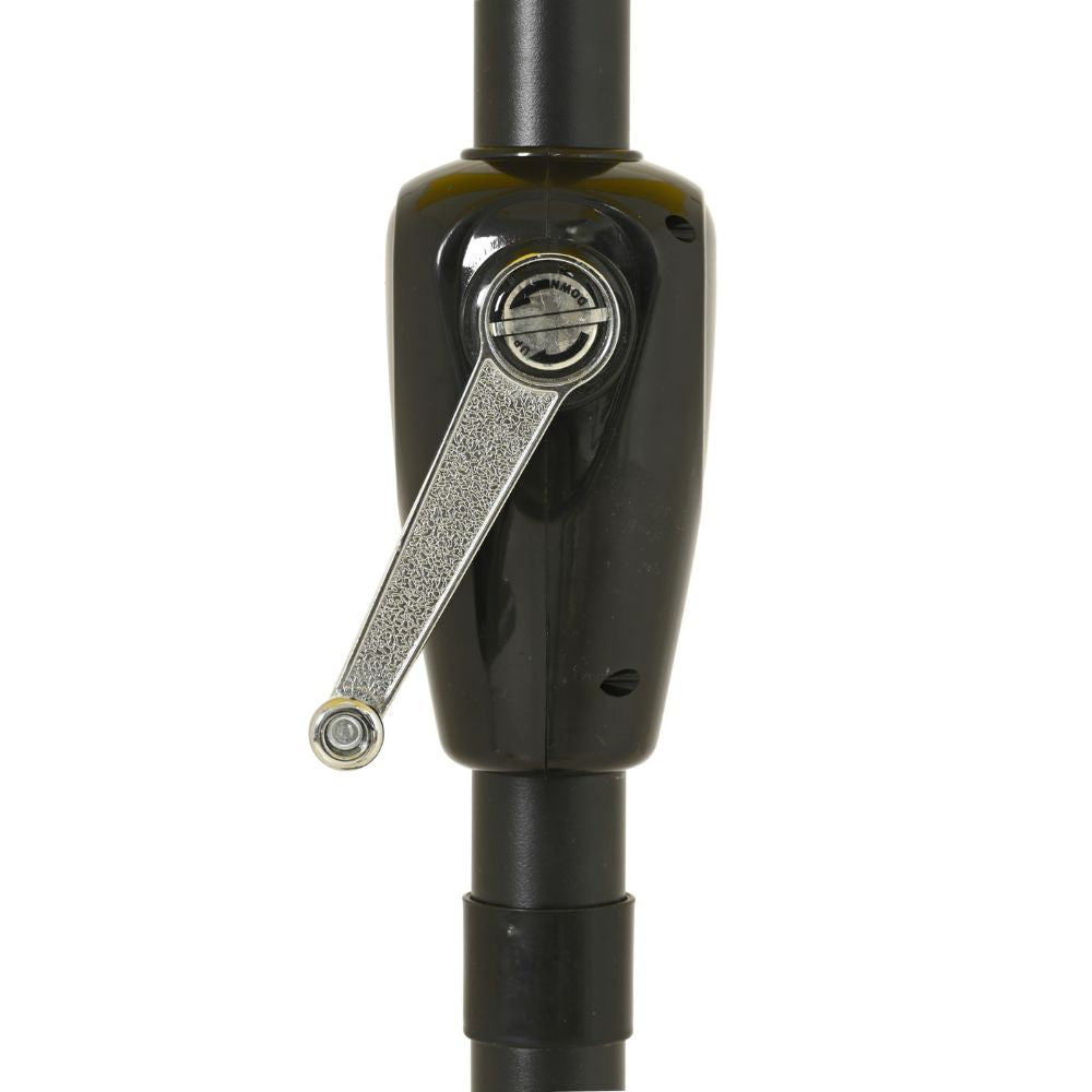 Outdoor Living 2.5m Macramé Fringed Wind-Up Garden Parasol - White & Y ...