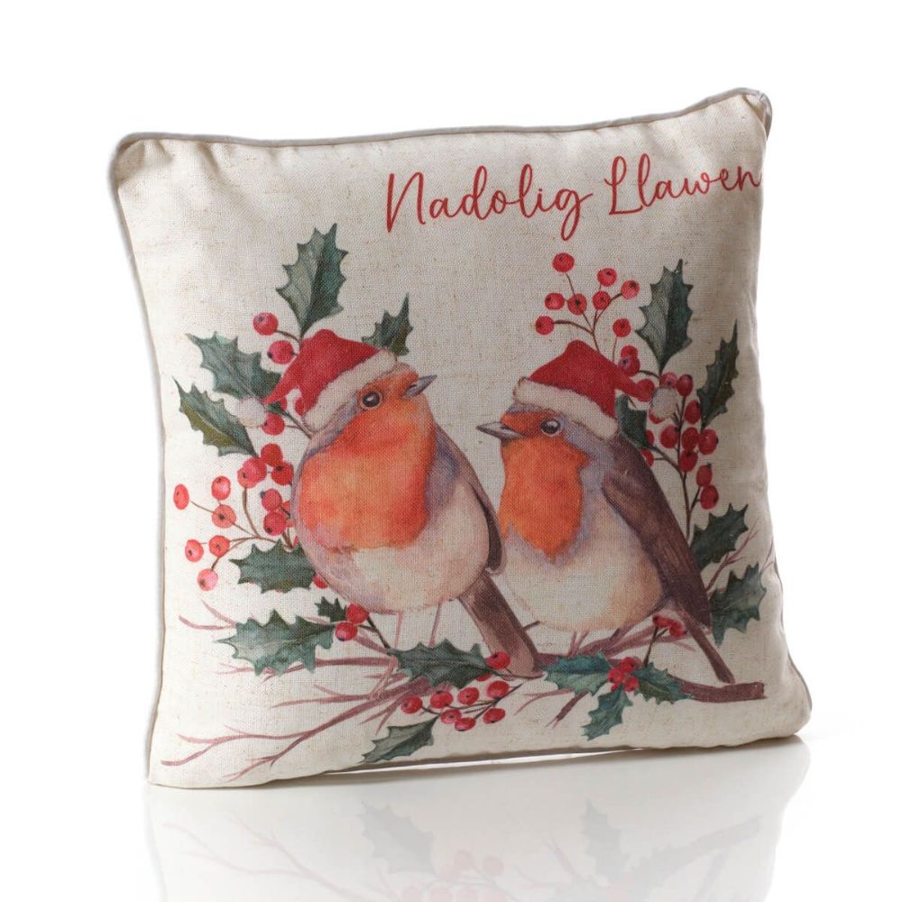 Richard Langs 35cm Nadolig Llawen Festive Robin Cushion – Old Railway ...