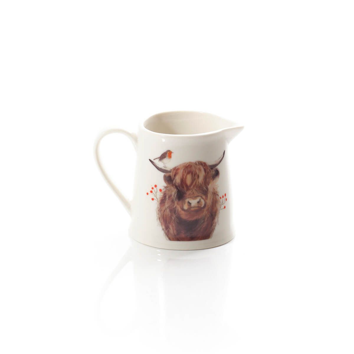 Richard Langs 9cm Highland Cow With Robin Stoneware Jug – Old Railway ...