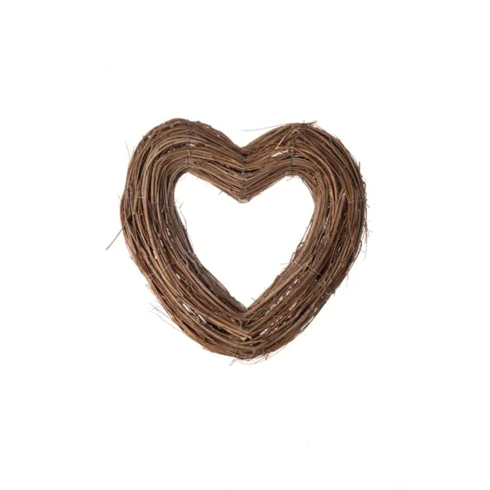 Shoeless Joe 28cm Twig Heart Shaped Wreath – Old Railway Line Garden Centre
