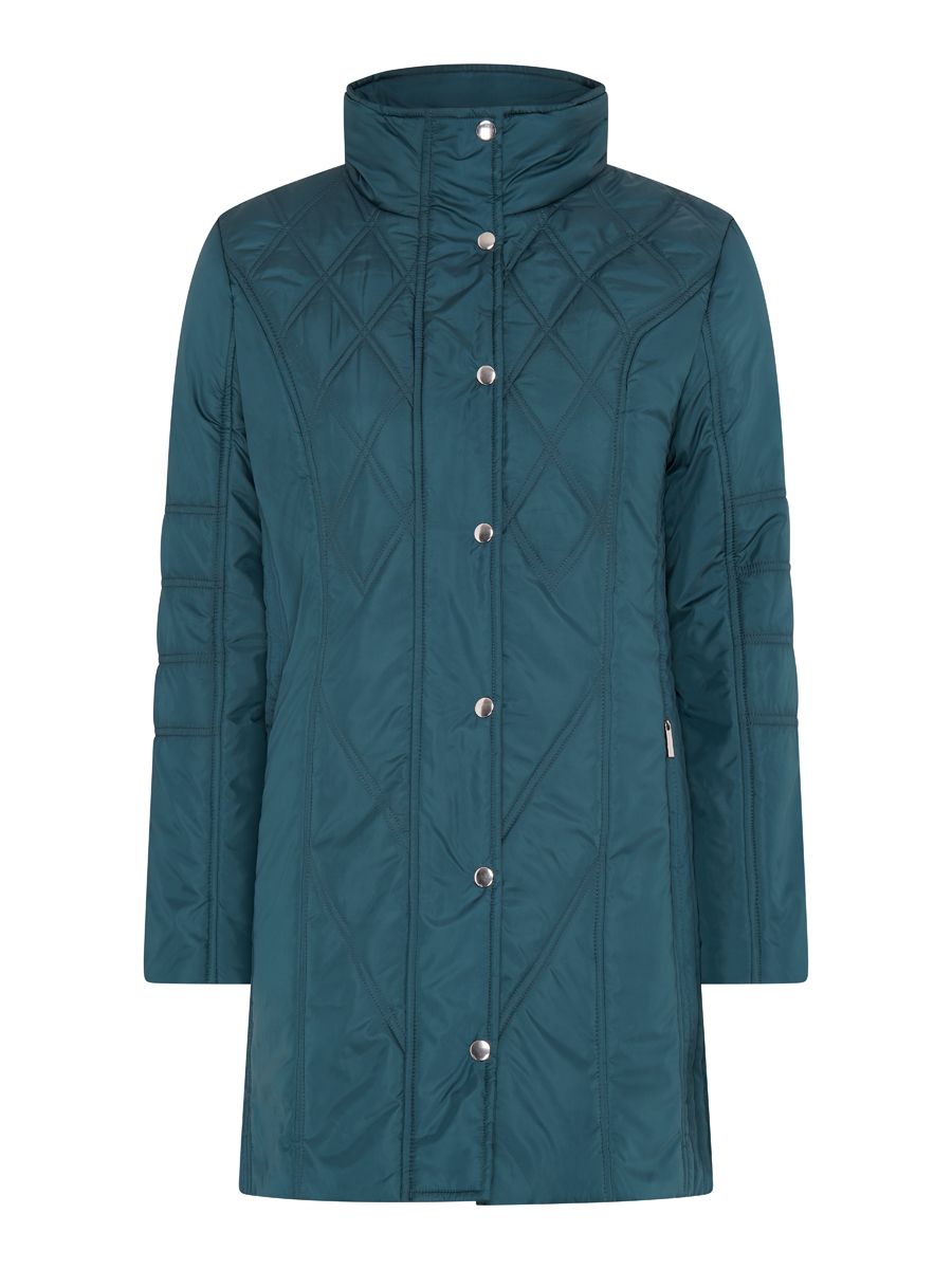 TIGI 14/16 Peacock Teal Diamond Quilt Coat - T25-09E – Old Railway Line ...
