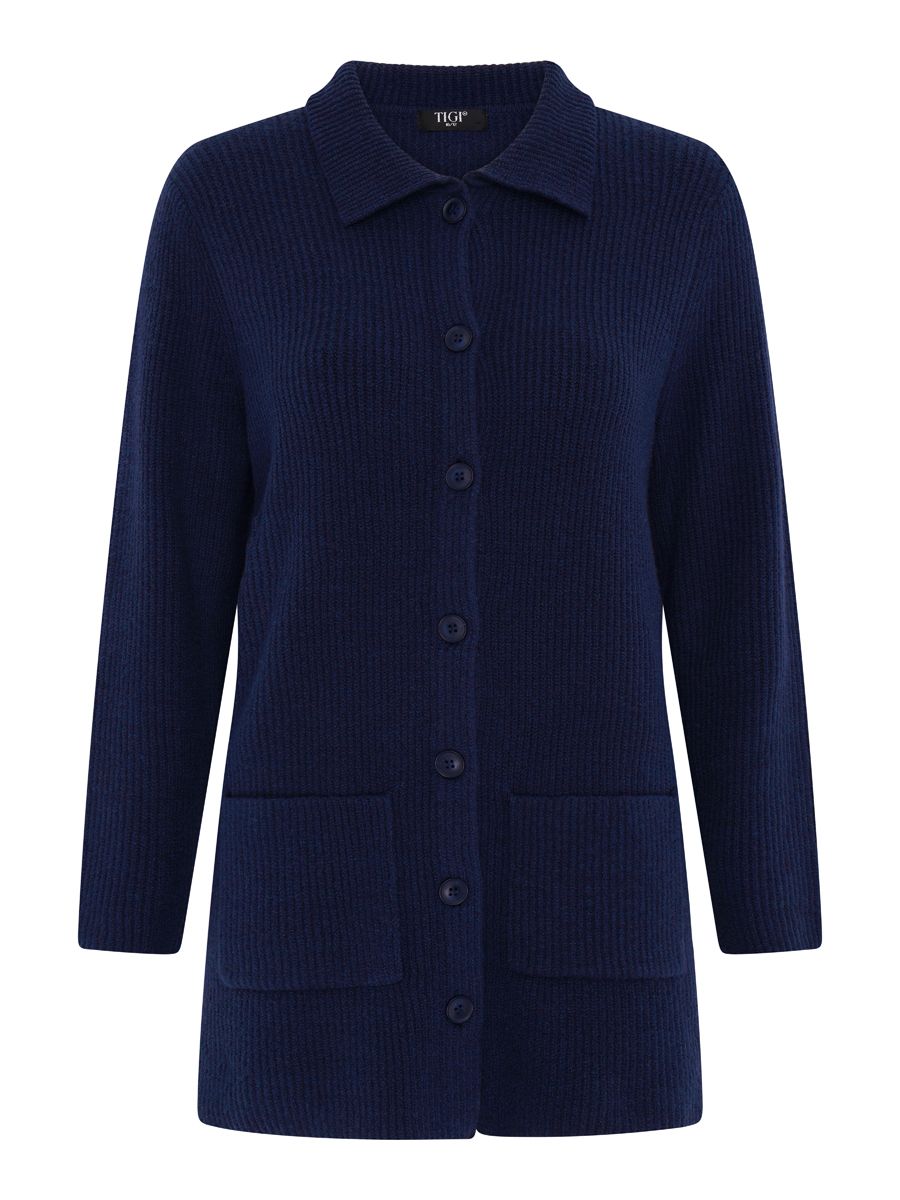 TIGI 10/12 Indigo Long Line Cardigan - T25-16A – Old Railway Line ...
