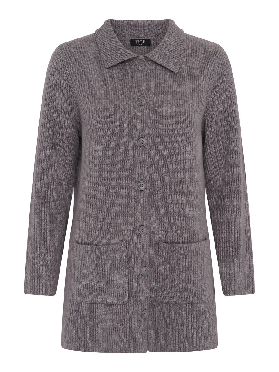 TIGI 10/12 Grey Flint Long Line Cardigan - T25-16B – Old Railway Line ...