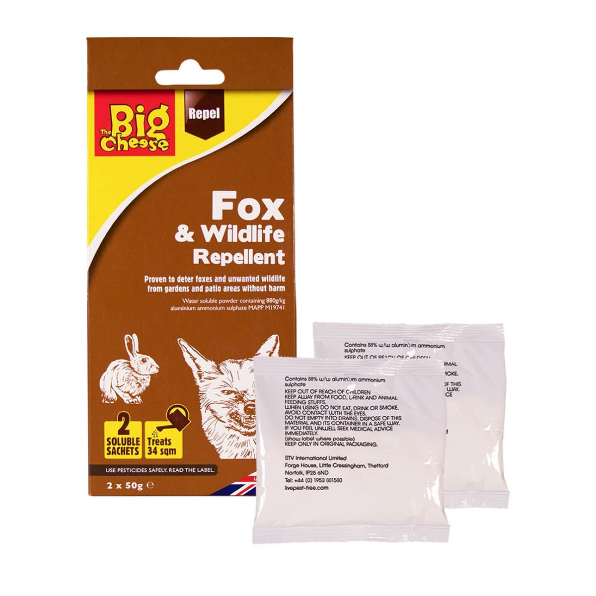 The Big Cheese Fox & Wildlife Repellet Sachets (2 x 50g Pack) – Old ...