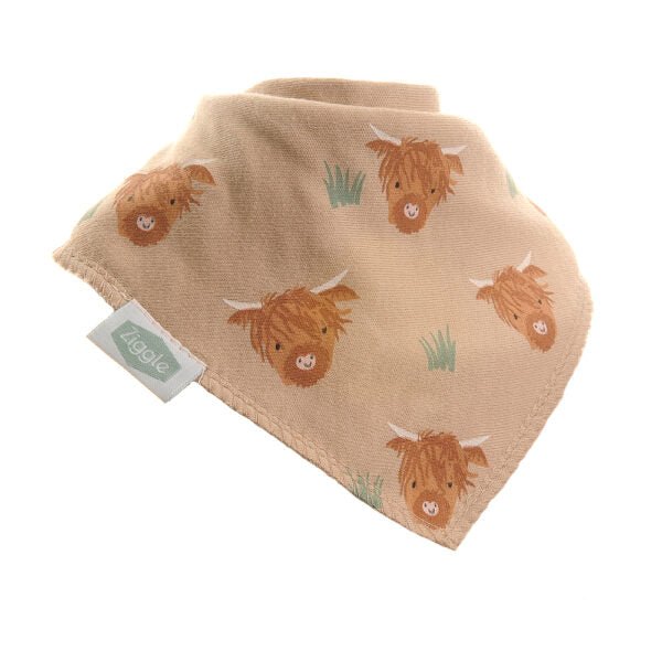 Ziggle Baby Highland Cow Print Bib – Old Railway Line Garden Centre