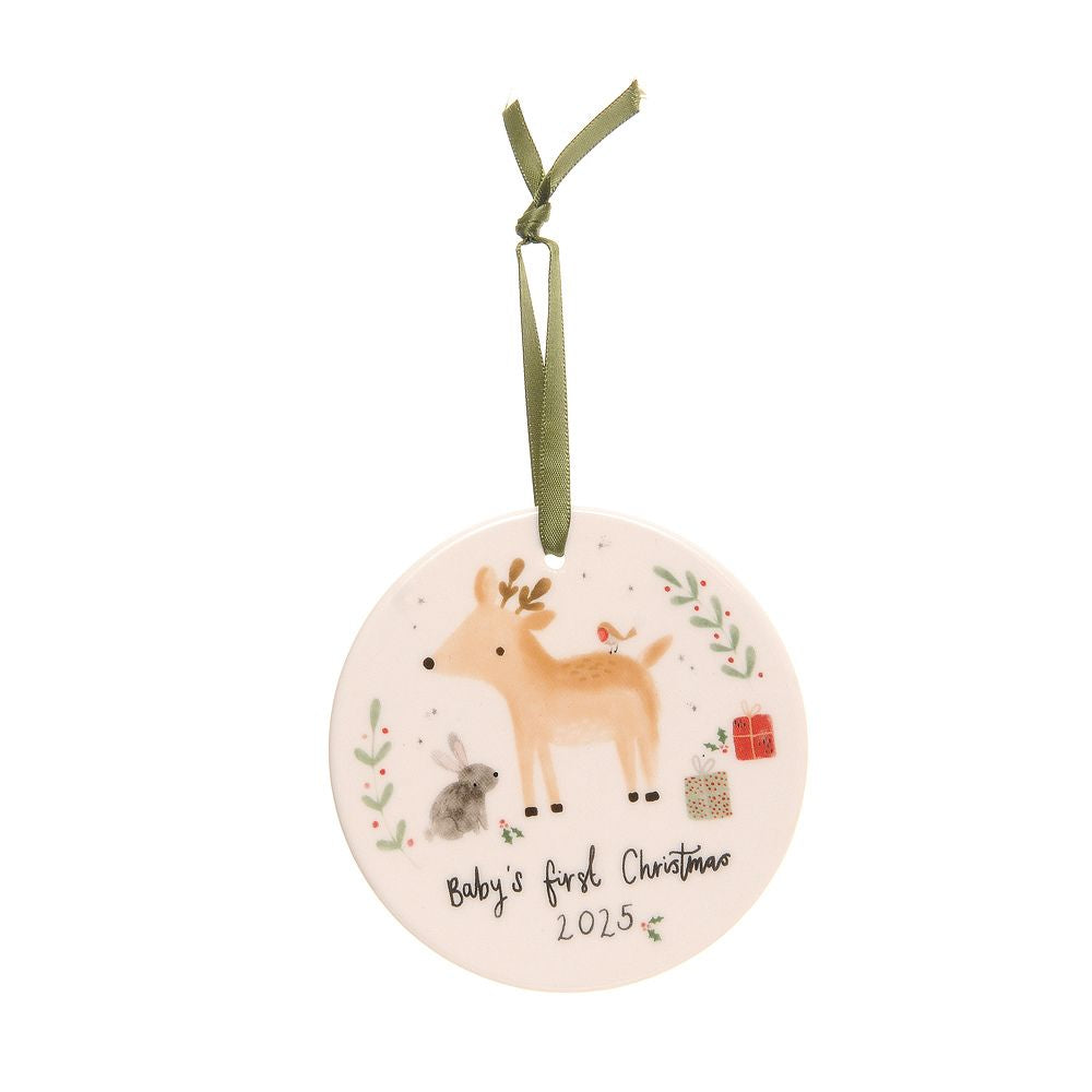Ziggle Baby Reindeer & Rabbit 'Baby’s First Christmas 2025' Decoration ...