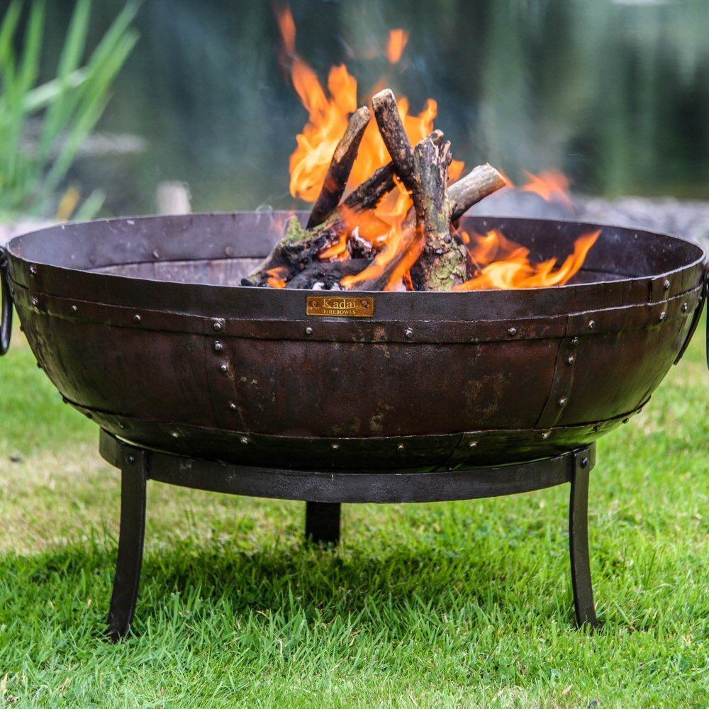 Kadai 60cm Recycled Firebowl with High & Low Stands – Old Railway Line ...