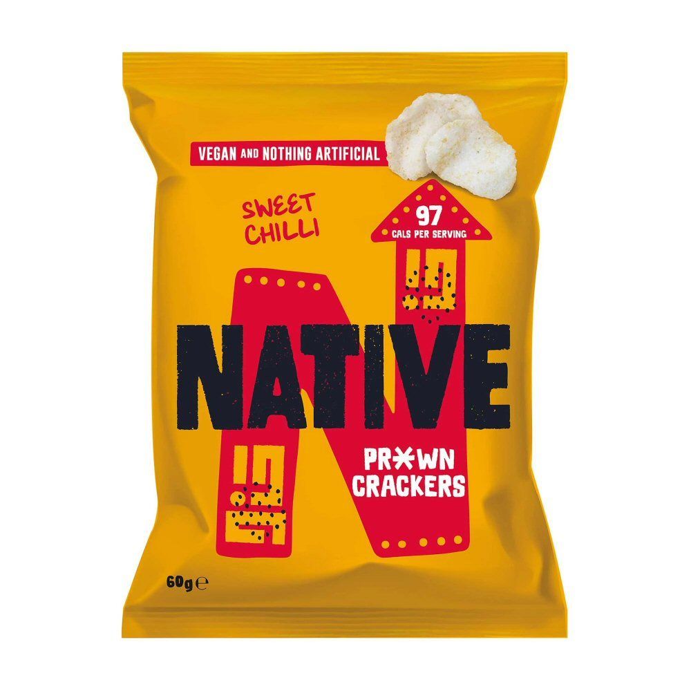 Native Snacks 60g Vegan Sweet Chilli Prawn Crackers Sharing Bag – Old ...
