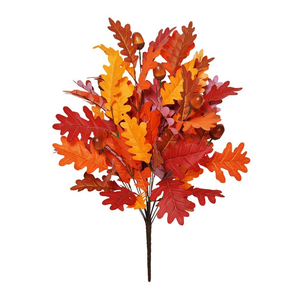 Sincere Floral 56cm Silk Autumn Oak Leaf & Acorn Bush – Old Railway ...